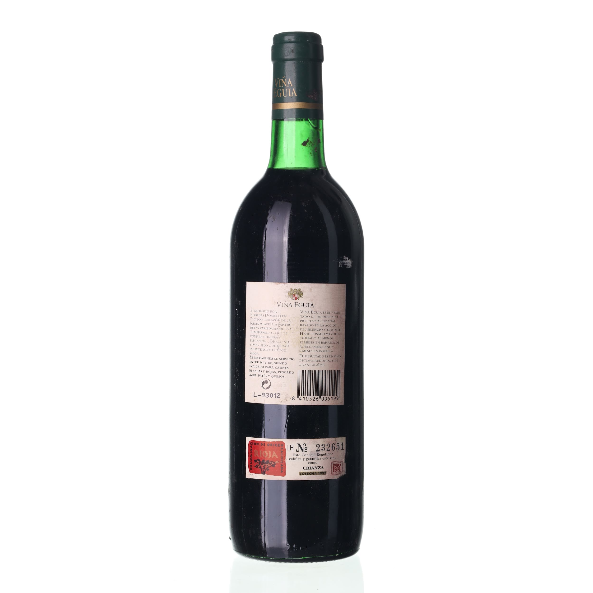 1997 Rioja Crianza Vina Eguia | VIATEMPIA.COM